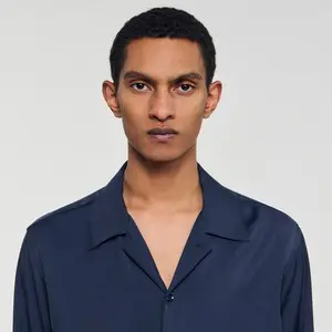 Sandro Flowy Shirt - Navy Blue