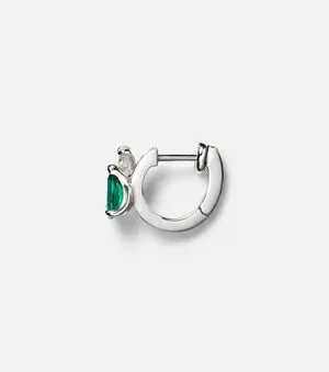 REPOSSI Serti Sur Vide 18kt White Gold Single Earring With Diamonds And Emerald