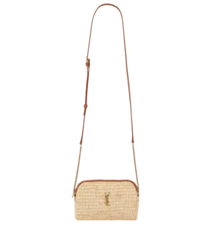 Saint Laurent Gaby Raffia Shoulder Bag - Neutrals