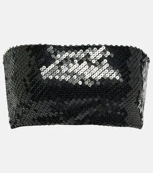 Rick Owens Sequined Bandeau Top - Black