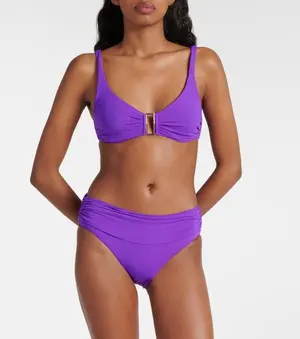 Melissa Odabash Bel Air Gathered Bikini Bottom - Purple