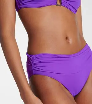 Melissa Odabash Bel Air Gathered Bikini Bottom - Purple