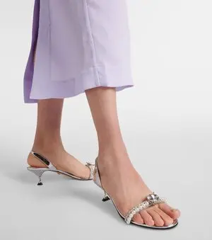 Mach & Mach Diamond Of Elizabeth 55 Leather Sandals