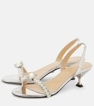 Mach & Mach Diamond Of Elizabeth 55 Leather Sandals