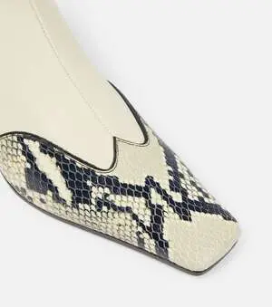 Khaite Khaite Nevada Leather Ankle Boots White