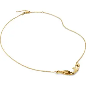Monica Vinader Wave Pendant Necklace - Yellow Gold