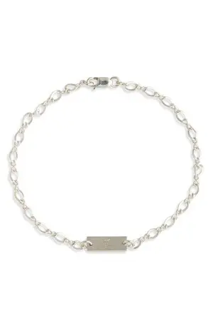NASHELLE Hadley Initial Bar Bracelet - Sterling Silver - E