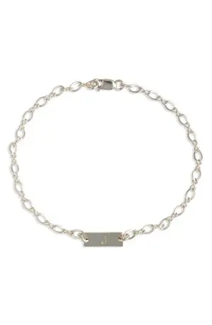 NASHELLE Hadley Initial Bar Bracelet - Sterling Silver - J