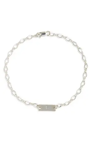 NASHELLE Hadley Initial Bar Bracelet - Sterling Silver - L