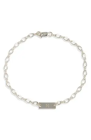 NASHELLE Hadley Initial Bar Bracelet - Sterling Silver - M