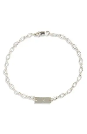 NASHELLE Hadley Initial Bar Bracelet - Sterling Silver - R