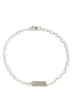 NASHELLE Hadley Initial Bar Bracelet - Sterling Silver - S