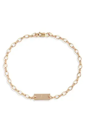 NASHELLE Nashelle Hadley Initial Bar Bracelet Yellow Gold Fill - A