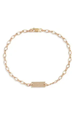 NASHELLE Nashelle Hadley Initial Bar Bracelet Yellow Gold Fill - C