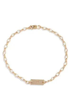NASHELLE Nashelle Hadley Initial Bar Bracelet Yellow Gold Fill - D