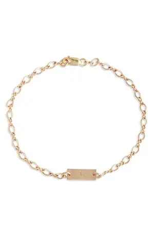 NASHELLE Nashelle Hadley Initial Bar Bracelet Yellow Gold Fill - L