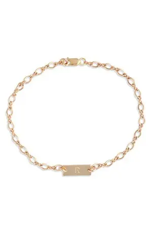 NASHELLE Hadley Initial Bar Bracelet - Yellow Gold Fill - R
