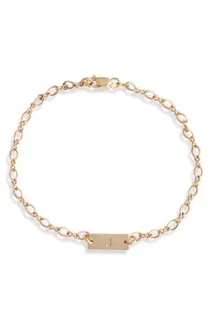 NASHELLE Nashelle Hadley Initial Bar Bracelet Yellow Gold Fill