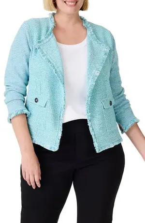 NIC+ZOE Fringe Pocket Knit Jacket