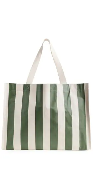 SUNNYLIFE Carryall Beach Tote - Olive Stripe