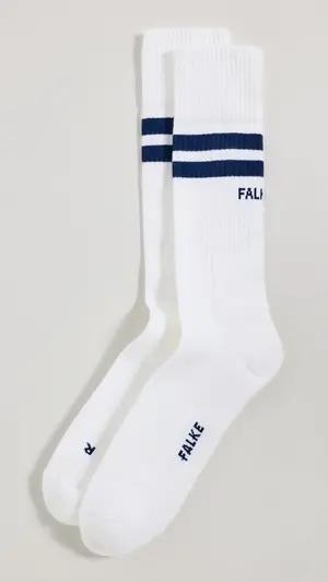 Falke Dynamic Socks With Stripe Pattern - White/royal Blue