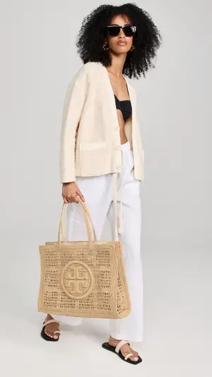 Tory Burch Ella Hand-crocheted Large Tote - Natural
