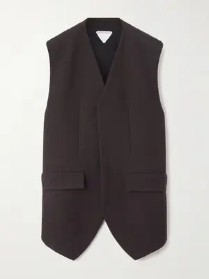 Bottega Veneta Cotton-blend Crepe Vest - Brown