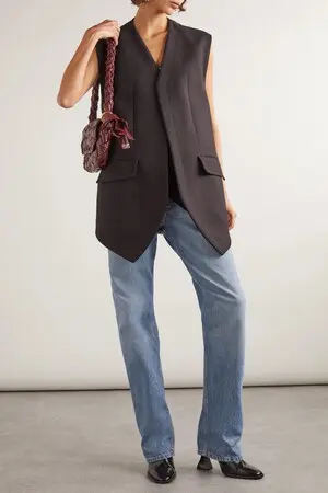 Bottega Veneta Cotton-blend Crepe Vest - Brown