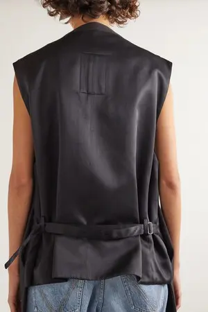 Bottega Veneta Cotton-blend Crepe Vest - Brown