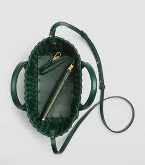 Bottega Veneta Mini Leather Cabat Top-handle Bag - Green