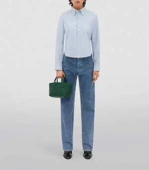 Bottega Veneta Mini Leather Cabat Top-handle Bag - Green