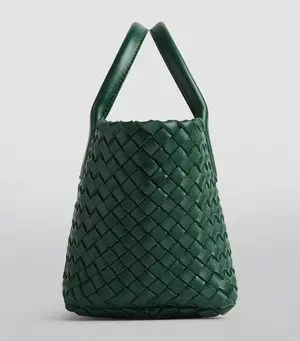 Bottega Veneta Mini Leather Cabat Top-handle Bag - Green