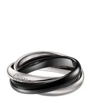 Cartier Medium Gold And Ceramic Trinity Ring