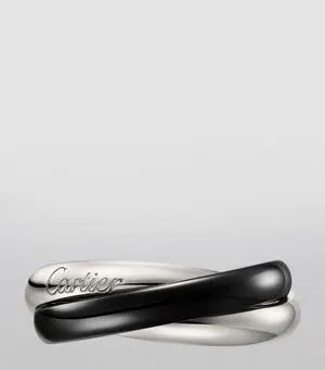Cartier Medium Gold And Ceramic Trinity Ring