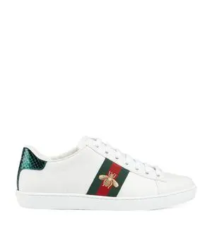 Gucci Leather Embroidered Ace Sneakers