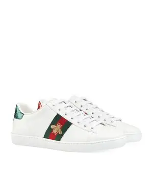Gucci Leather Embroidered Ace Sneakers