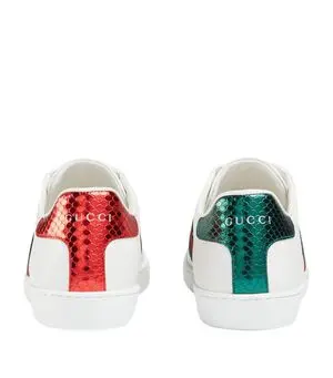Gucci Leather Embroidered Ace Sneakers