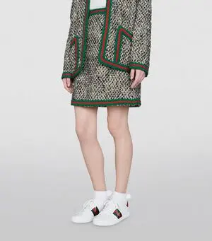 Gucci Leather Embroidered Ace Sneakers