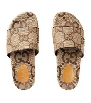 Gucci Gg Canvas Slides
