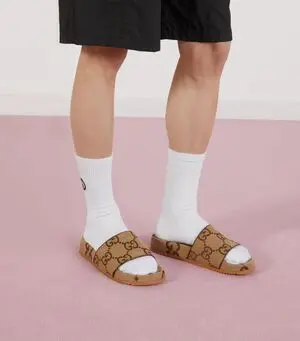 Gucci Gg Canvas Slides