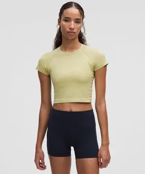 Lululemon Swiftly Tech Cropped Short-Sleeve Shirt 2.0 Honeydew