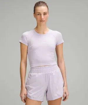 Lululemon Swiftly Tech Cropped Short-Sleeve Shirt 2.0 Lilac Ether/lilac Ether