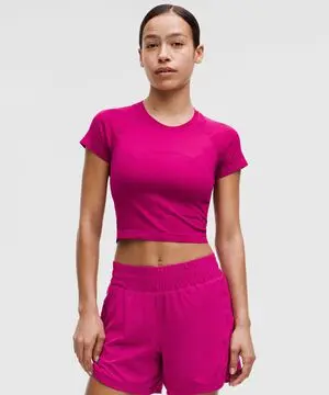 Lululemon Swiftly Tech Cropped Short-Sleeve Shirt 2.0 Ripened Raspberry/ripened Raspberry