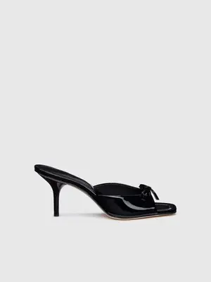REFORMATION Clementine Heeled Mule Sandal - Black