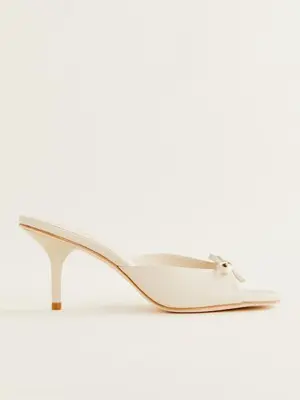REFORMATION Clementine Heeled Mule Sandal - Ivory