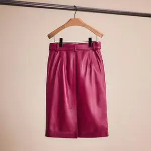COACH® Restored Belted Leather Skirt