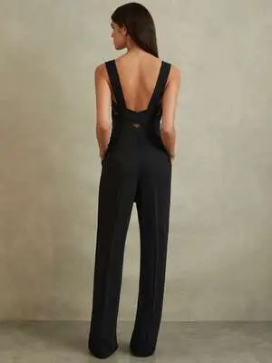 REISS Kim Cross-back Belted Jumpsuit