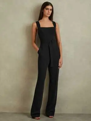 REISS Kim Cross-back Belted Jumpsuit