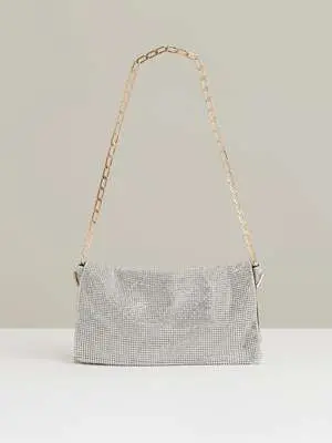 REISS Soho Embellished Chainmail Shoulder Bag