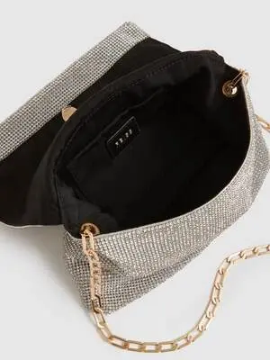 REISS Soho Embellished Chainmail Shoulder Bag